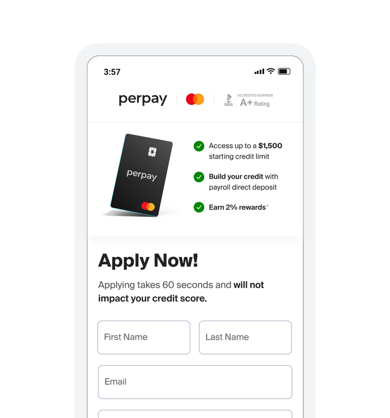 Apply for the Perpay Credit Card